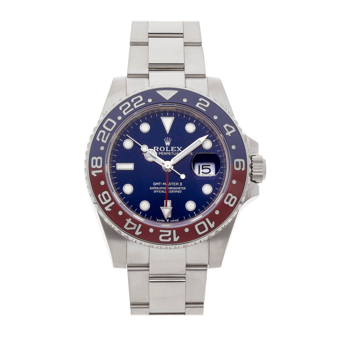 Rolex GMT Master 2 White Gold Pepsi Blue Dial 116719 – Clock Concierge