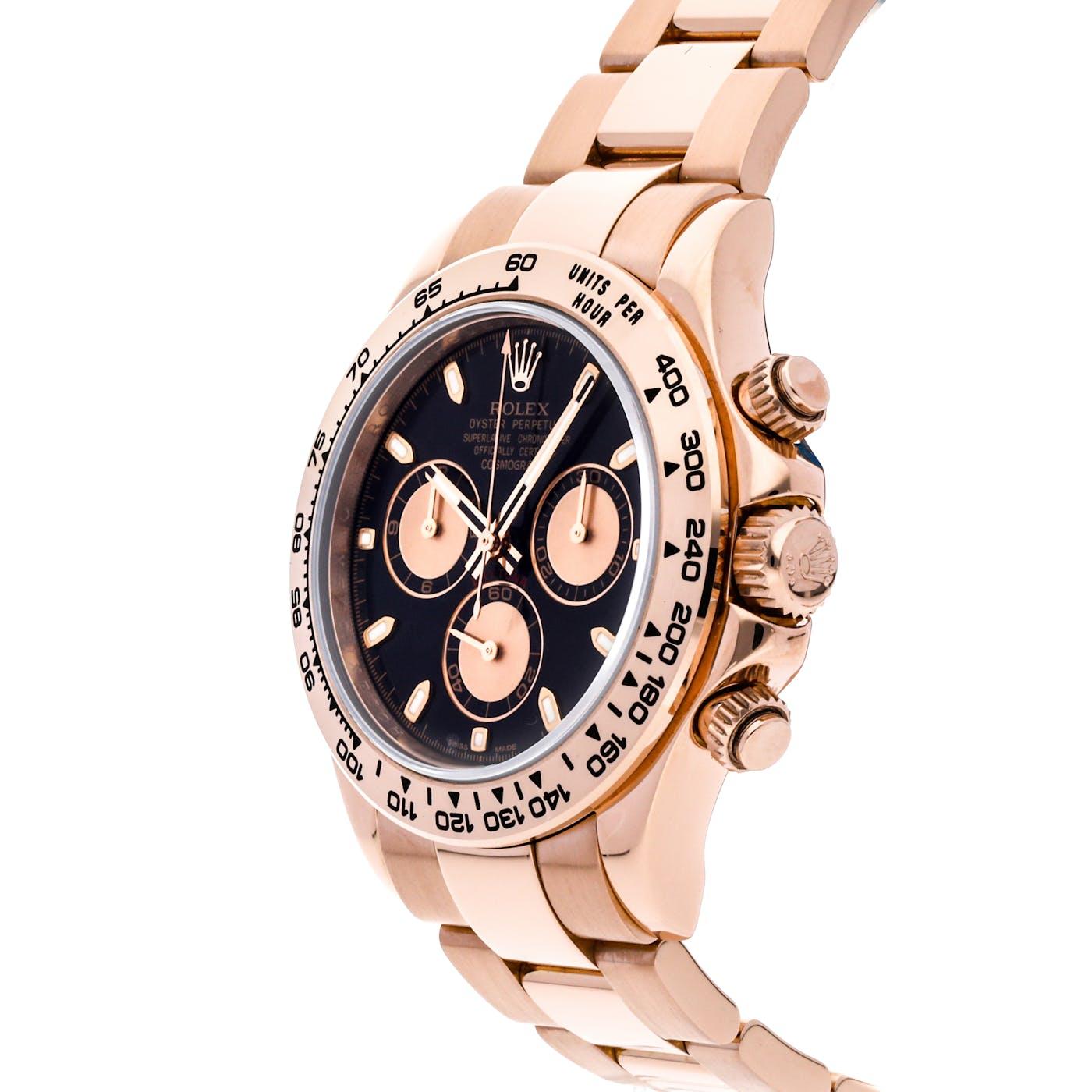 Rolex Rose Gold Daytona Black Dial | Daytona Rolex Rose Gold – Clock ...